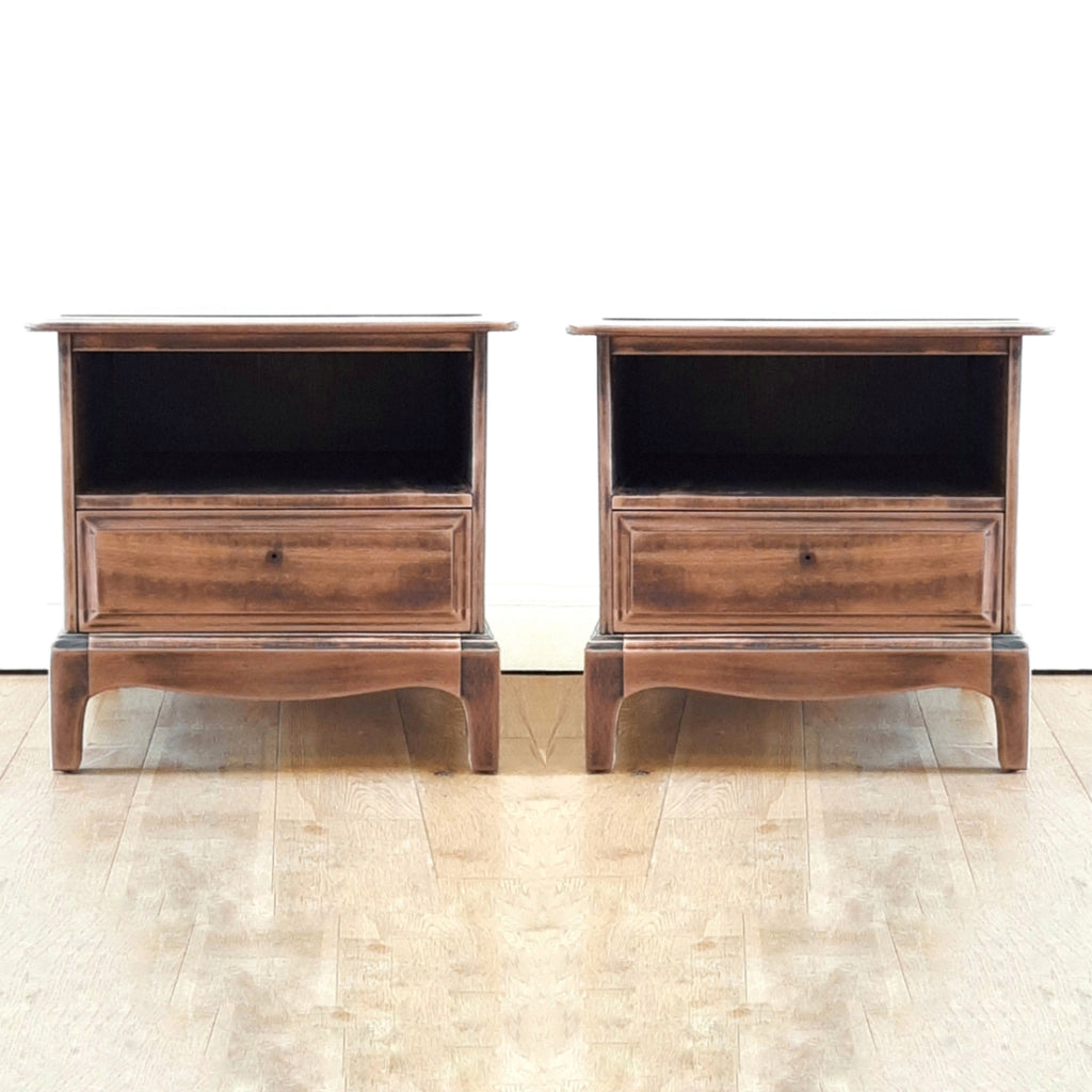 STAG BEDSIDE TABLES, Pair 1 Drawer & Cubby cabinets, painted for you ...