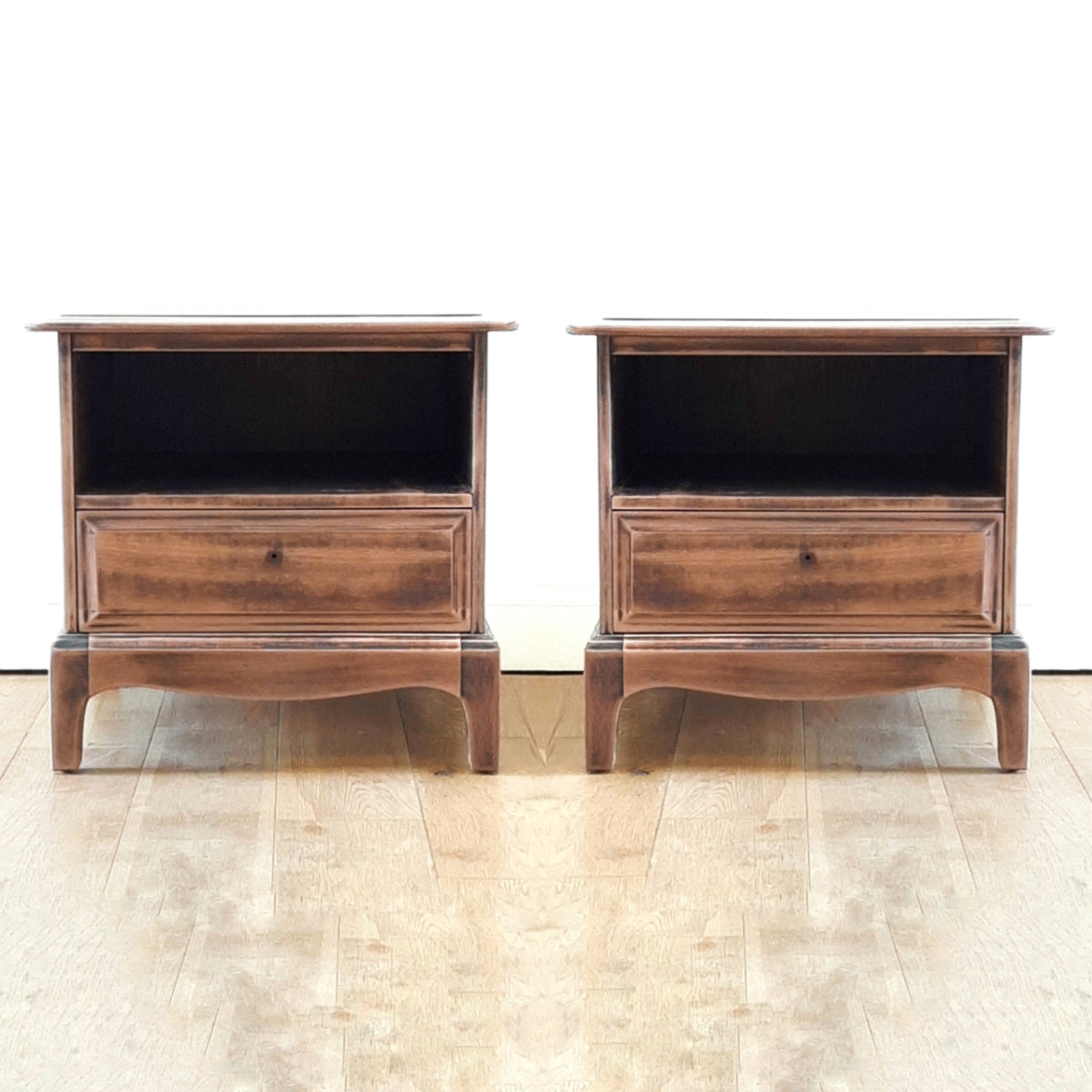 STAG BEDSIDE TABLES, Pair 1 Drawer & Cubby cabinets, painted for you ...