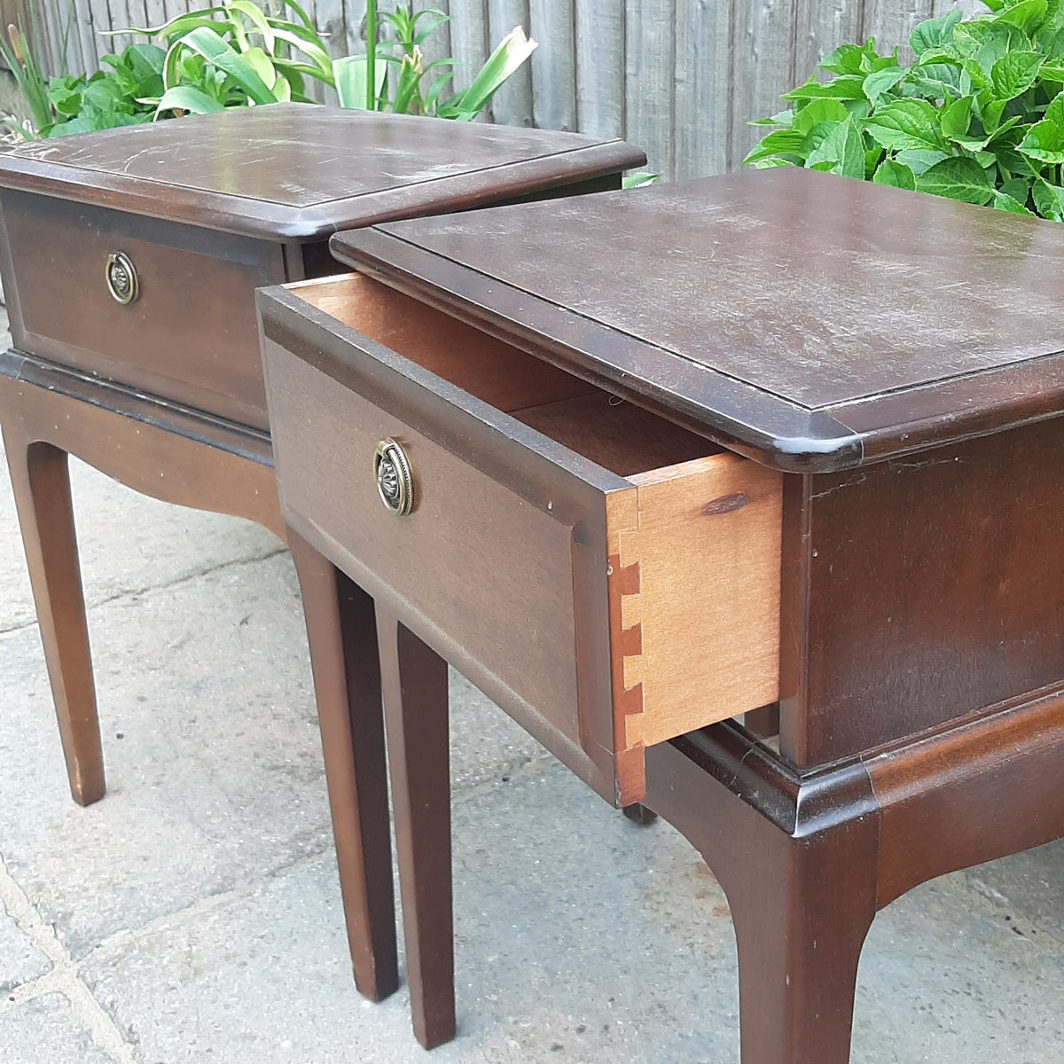 STAG BEDSIDE TABLES, Pair 1 Drawer Vintage Bedsides, painted for you ...